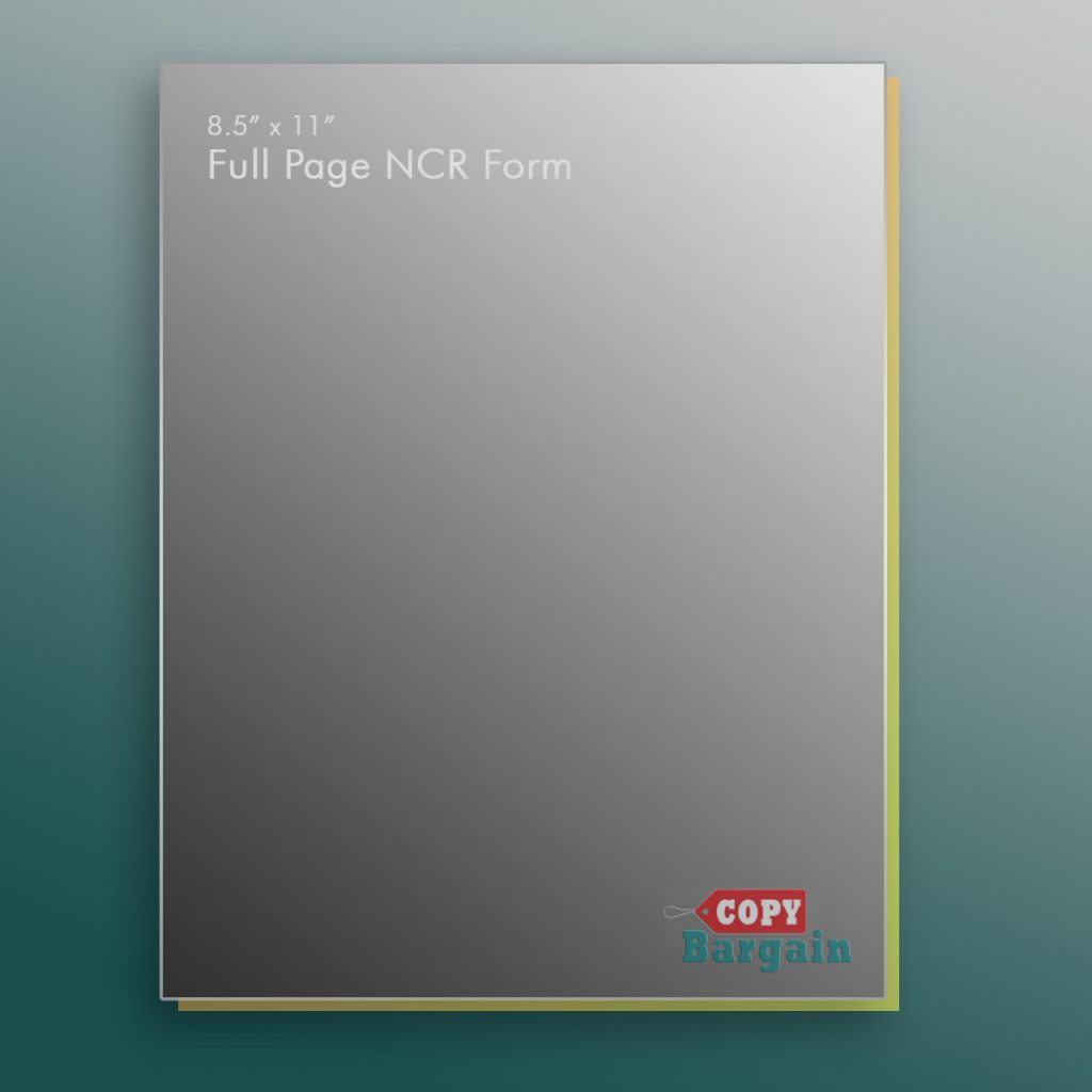 Full Page 2 Part NCR Form Printing — Copy Bargain